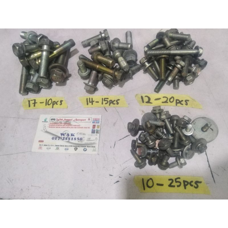 skru screw 10,12,14,17 (70pcs@1.5kg keatas) kualiti japan haftcut free ...