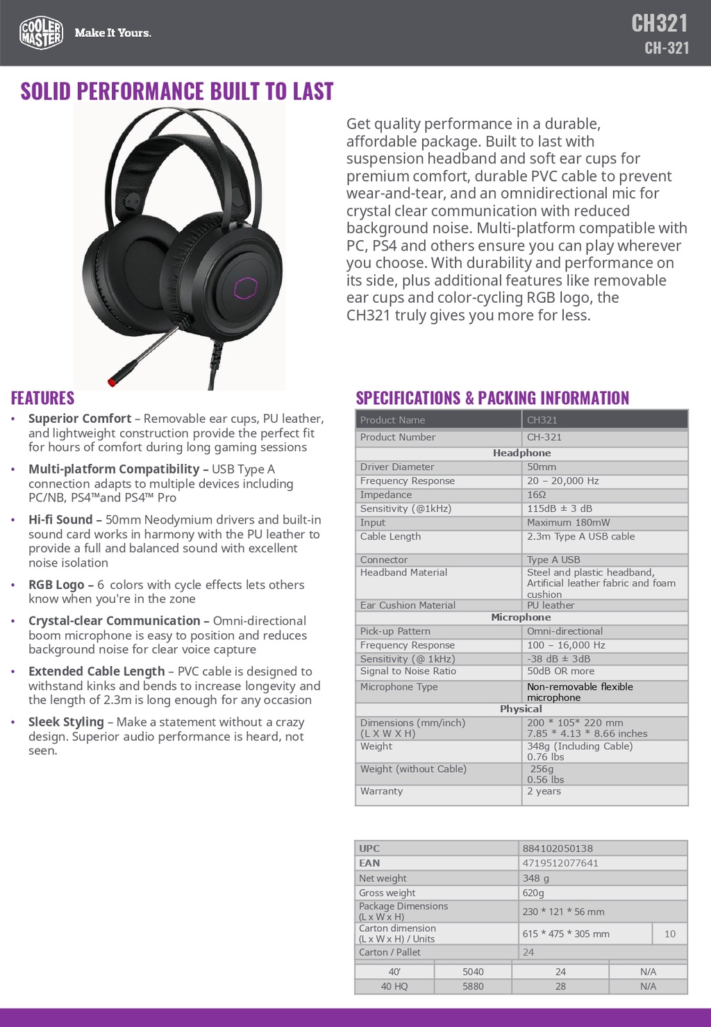 COOLER MASTER CH321 / CH-321 Solid Performance Headset | Shopee Malaysia