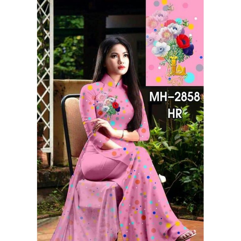 Hong NHI CHI143K JAPANESE LUA SILK Ao Dai MODEL 1 READY-MADE DRESS ...