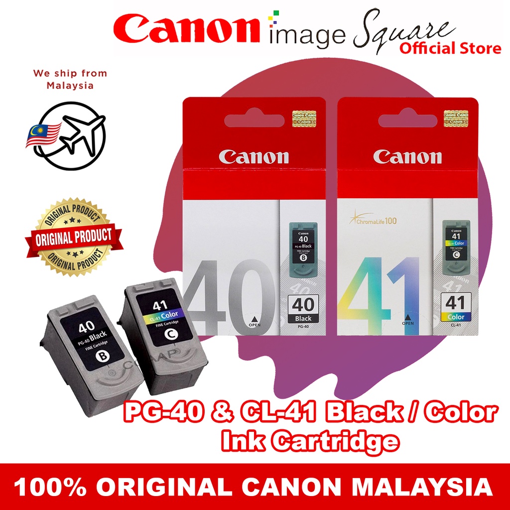 [ORIGINAL] CANON 40 BLACK / 41 COLOR / PG-40 / CL-41 / PG40 & CL41 for ...
