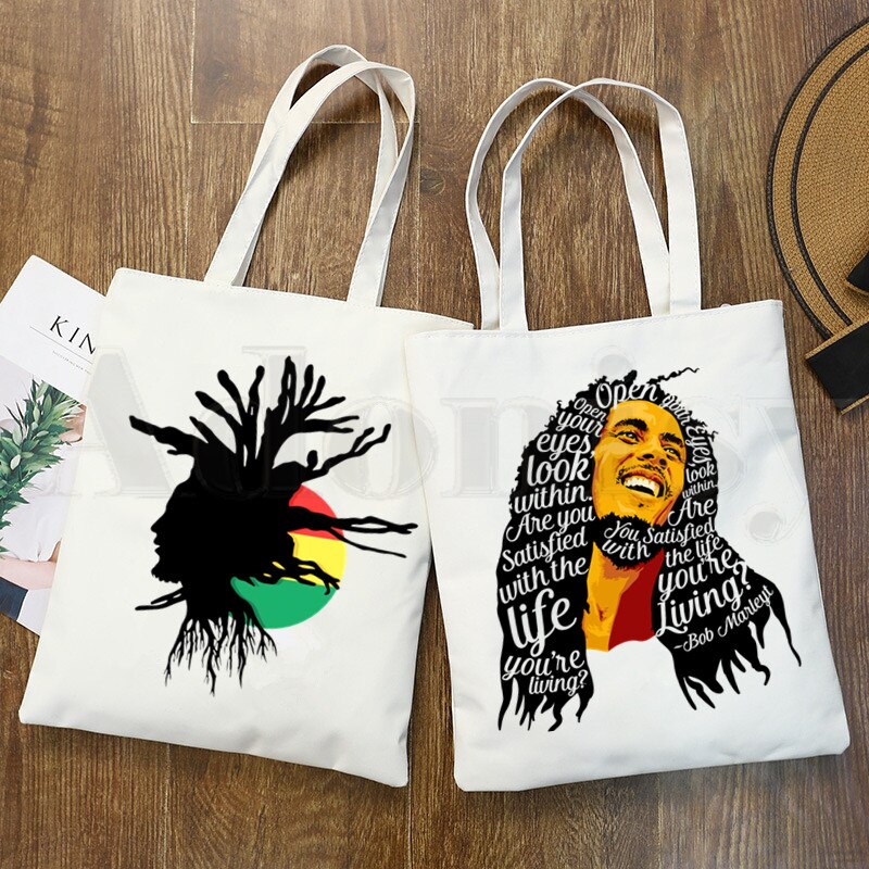 New Hip Hop Reggae Originator Bob Marley Rock Print Reusable Shopping ...