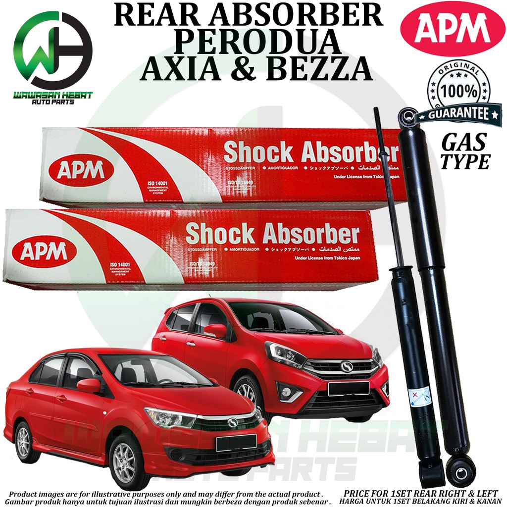 Perodua Axia & Bezza Rear Gas Shock Absorber APM *Original* | Shopee ...