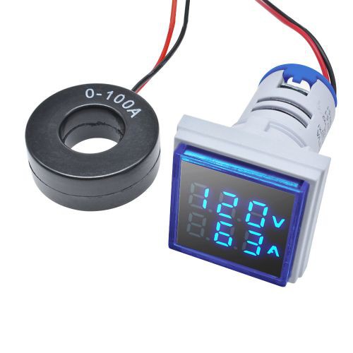 AC 60-500V 0-100A 22mm Mini Digital LED Display Voltmeter Ammeter Voltage Current Meter | Shopee ...