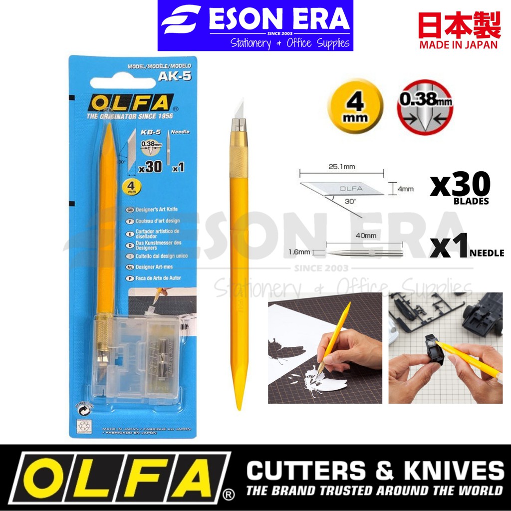 Olfa AK-5 Designer's Art Knife Made in Japan Precision Knife Cutter (Blades KB-5/30B) | Shopee ...
