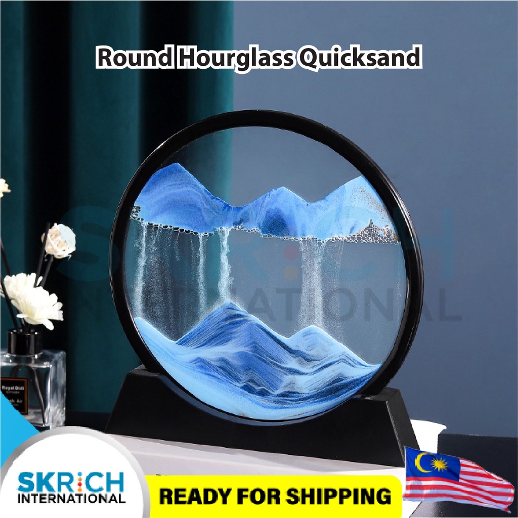 Creative 12inch Round Hourglass Quicksand Ornament Flowing Deep Sea ...