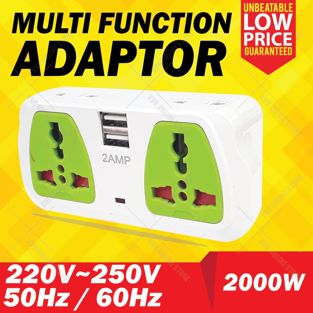 Portable Plug Socket Adapter Adaptor Dual USB Charging Port/Adaptor USB ...