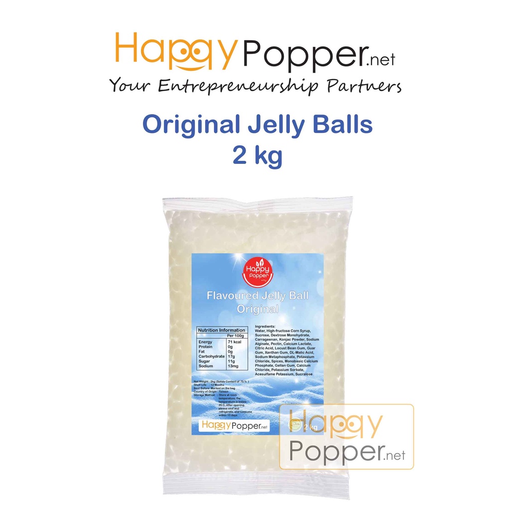 HAPPYPOPPER Taiwan Boba Black Pearl 3Q Original Agar Pearl Jelly Ball ...