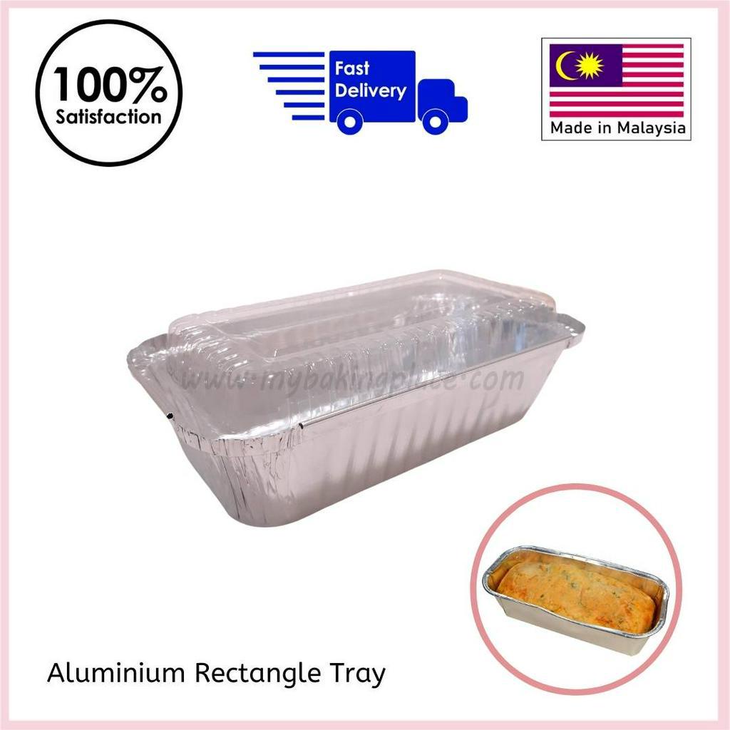 [My Baking Place] Aluminum Rectangle Tray with PVC Lid (5pcs/set ...