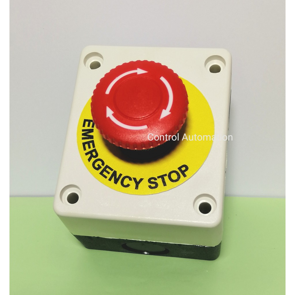 Emergency Stop Push Button / Push Lock Turn Reset Button c/w Box ...