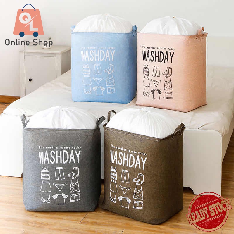 Foldable Laundry Basket Kids Toy Buckets Clothes Organizer Hamper ...