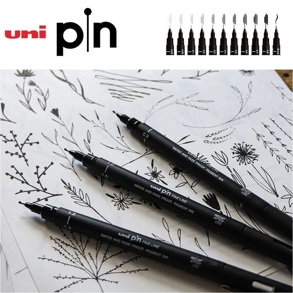 UNI PIN Pigment Technical Fine Line Drawing Pen PIN-200 - BLACK INK ...