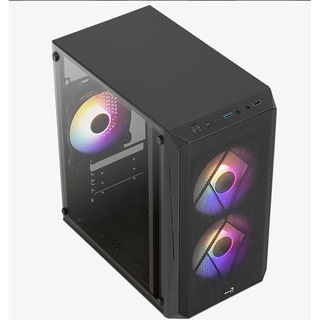 Aerocool CS-107 MINI TOWER Micro-ATX Casing With 3 FRGB Fans Included ...
