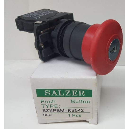 SALZER 22MM Emergency Push Button, Emergency Push Button with Key SZXPBM-ES542 SZXPBM-KS542 ...