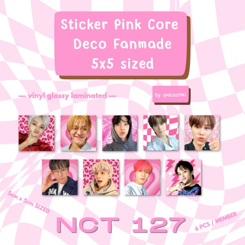 Sticker nct 127 5x5 sized photo sticker pink core deco fanmade ...