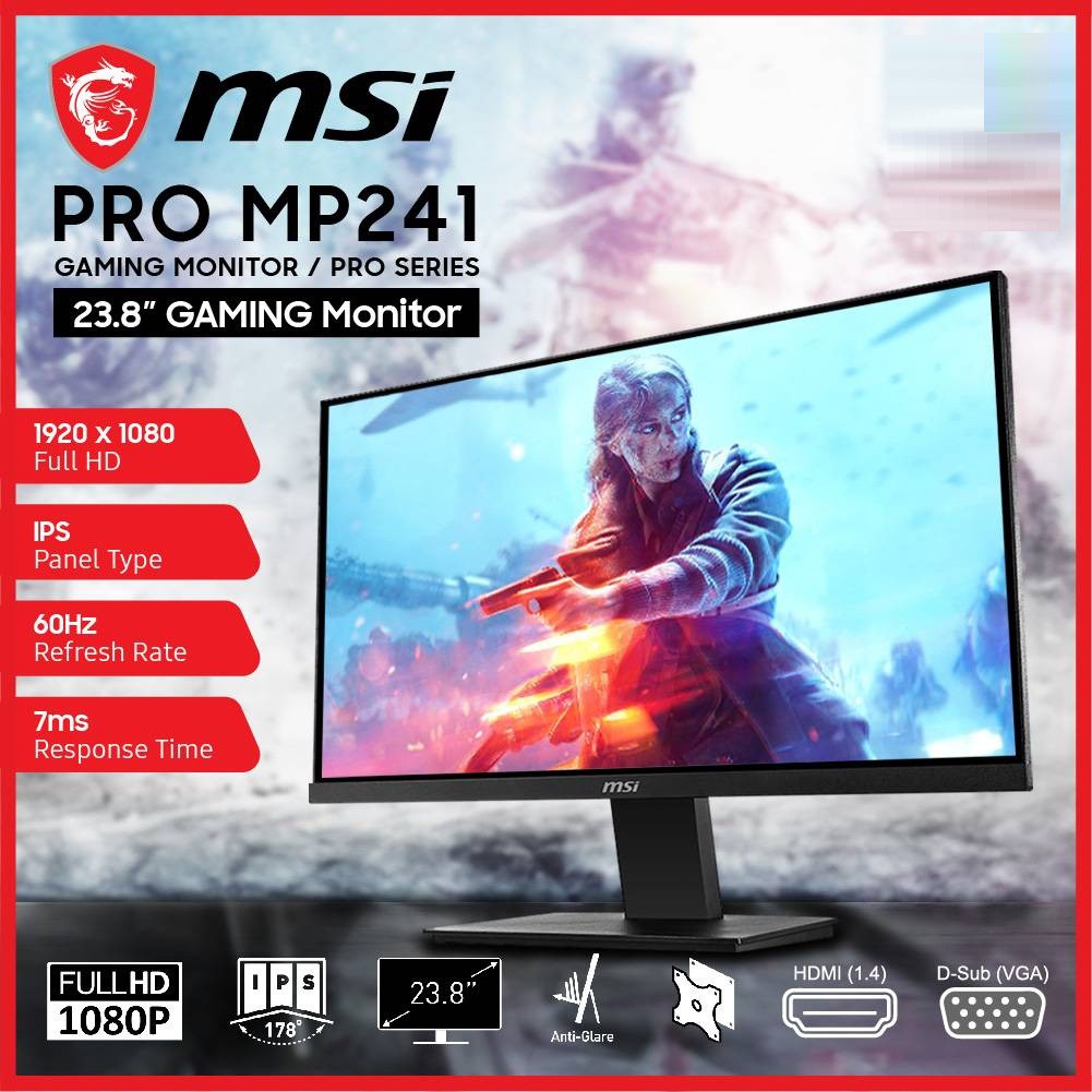 [READY STOCK]MSI PRO MP241 SERIES - Full HD Anti-Glare TN Office or ...