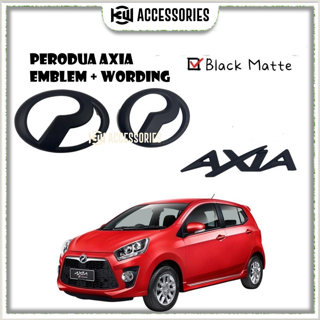 PERODUA AXIA EMBLEM DEPAN BELAKANG DAN WORDING | Shopee Malaysia