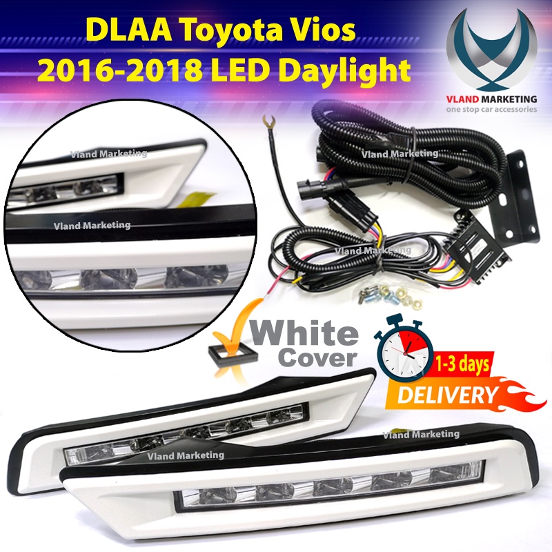 Toyota Vios 2016 2017 2018 Front Bumper DRL LED Day light Lamp DayLight ...