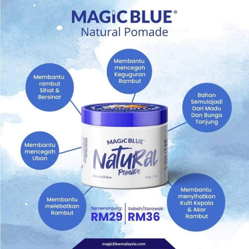 Magic Blue Natural Pomade(100g) -MEX BLUE | Shopee Malaysia