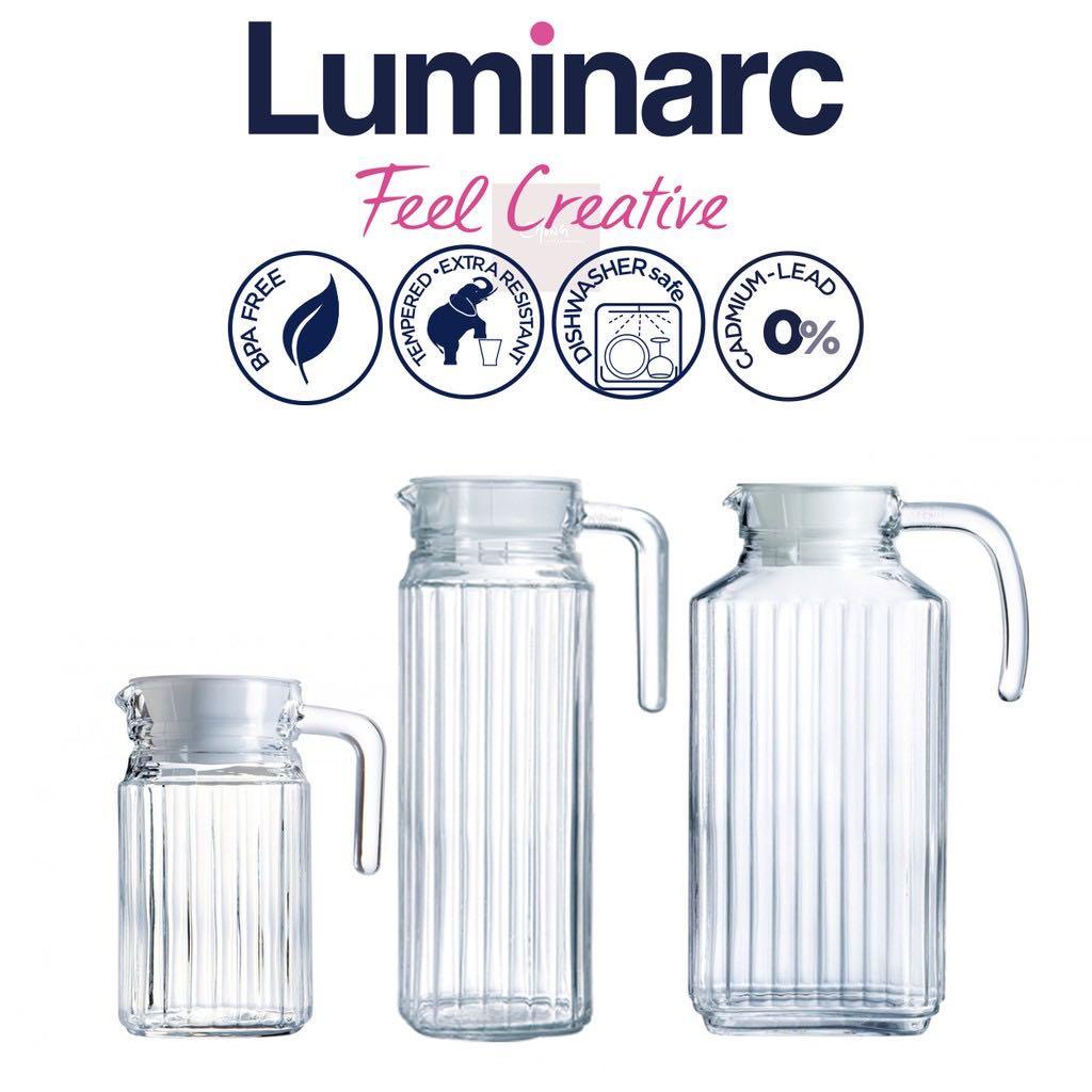Luminarc Quadro Glass Jug 0.5L/1.1L/1.7L | Shopee Malaysia