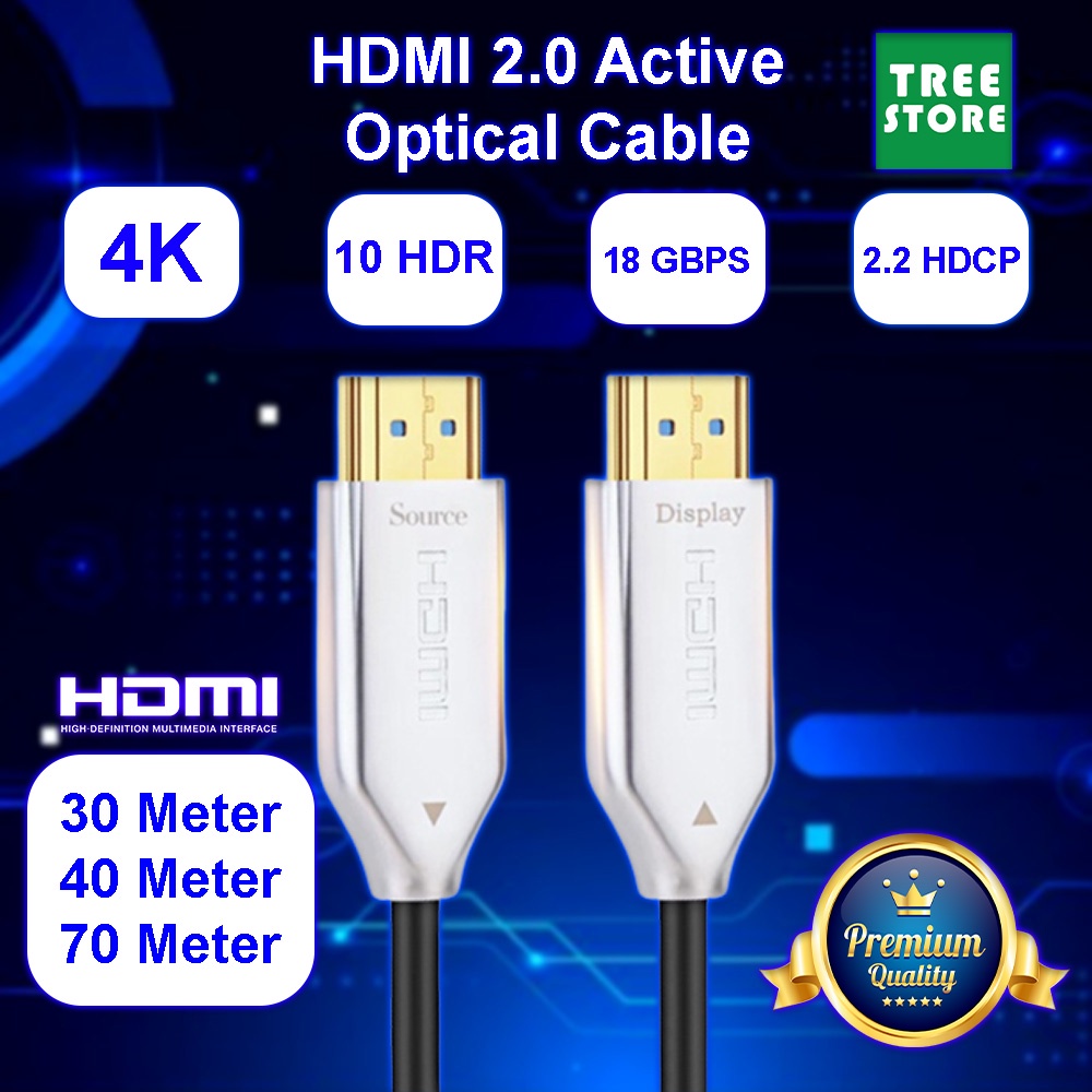 (30M/40M/70M) HDMI Active Optical Cable Fiber Optic AOC 4K 2.0V 30/40 ...