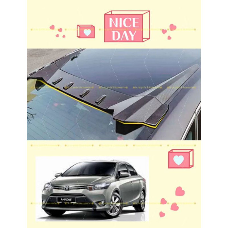 Car Rear Top Roof Glass spoiler Window boot Trunk Lip wing Vios city ...