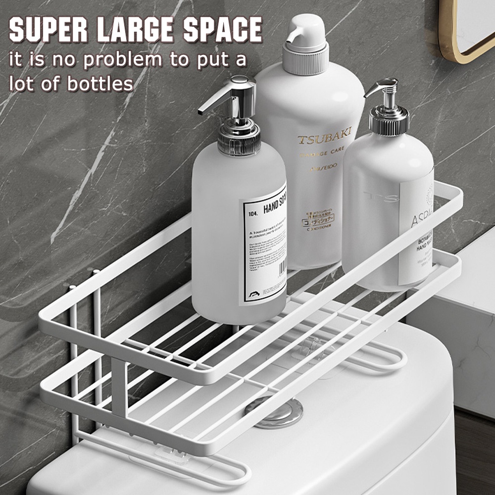 FREE 3 HOOK Toilet Bowl Rack Stainless Steel Toiletries Bathroom ...