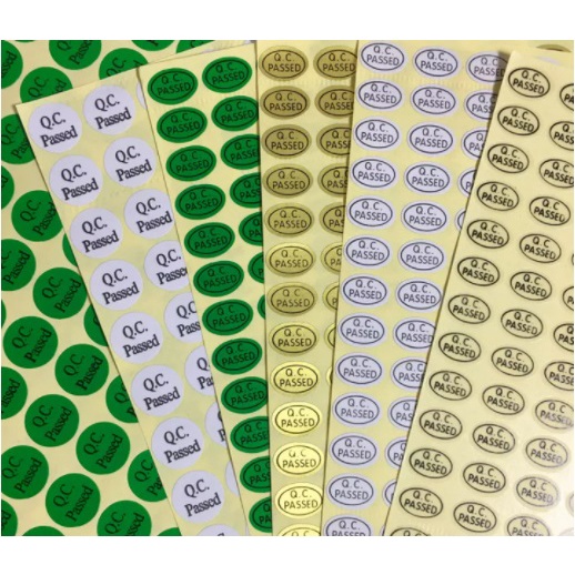 Various QC Passed Stickers QCPASS Quality Inspection Round Oval Labels ...