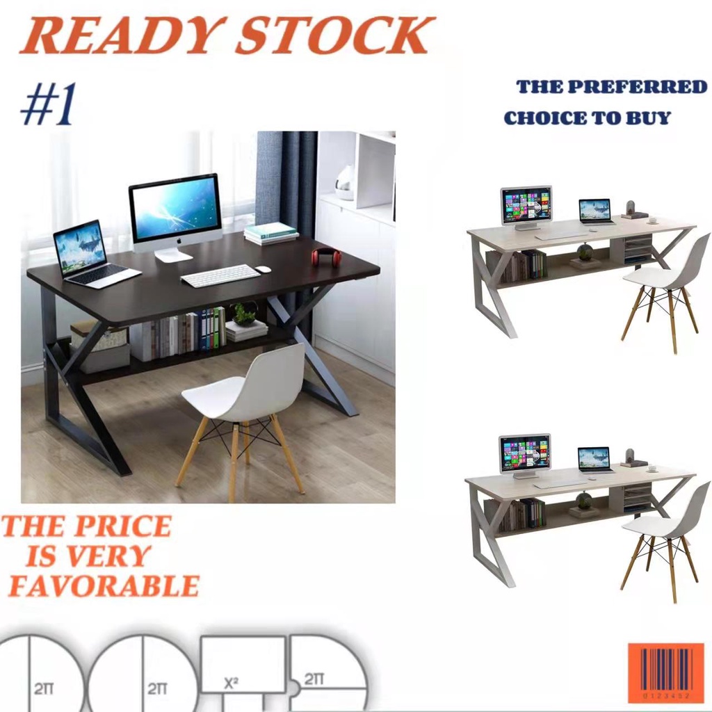 ️Computer desk table 120CM Office table study desk PC laptop table ...