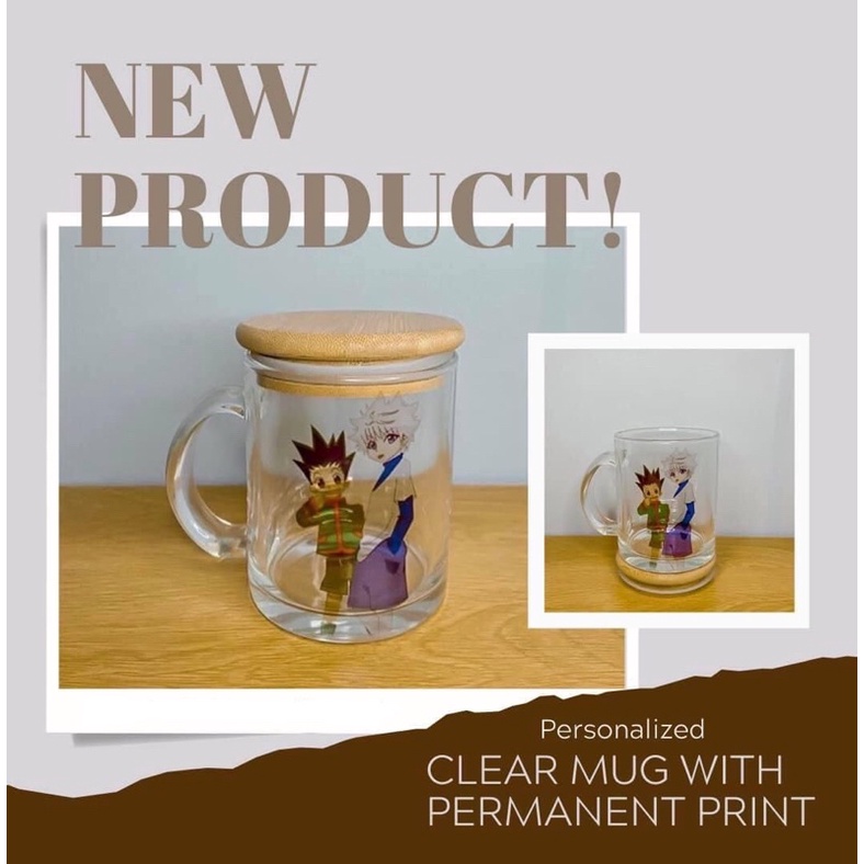 Personalized Clear Mug with Bamboo Lid (Permanent Print) | Shopee Malaysia
