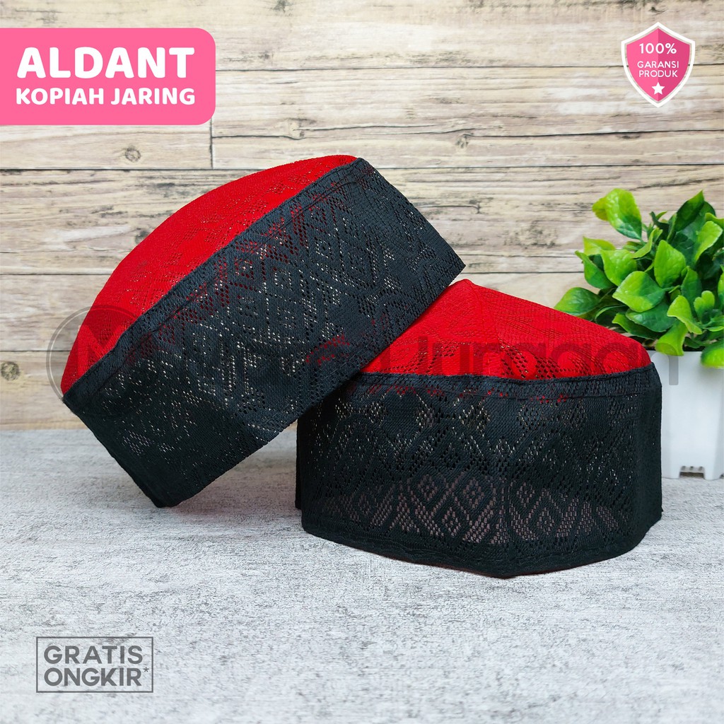 MERAH HITAM Hajj Cap Jaring Antemt/Kopiah Jaring Super Red Black Color ...