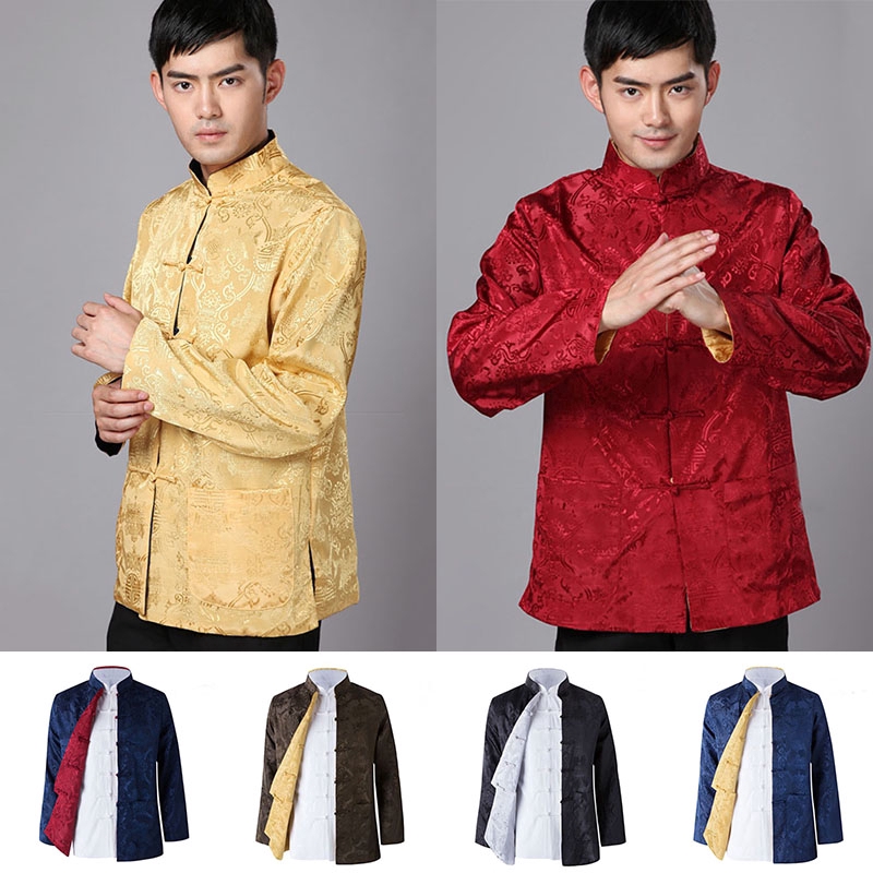 CNY Chinese New Year Men Shirt Baju raya 2025 men coat 唐裝 男 男唐裝外套表演服復古 ...