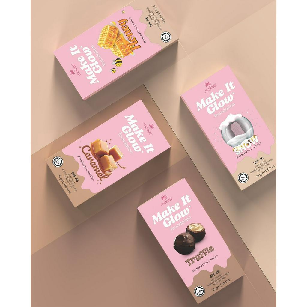 💕MAAEZ MAEZ FOUNDATION MAKE IT GLOW FULL COVERAGE💕 15gm | Shopee Malaysia