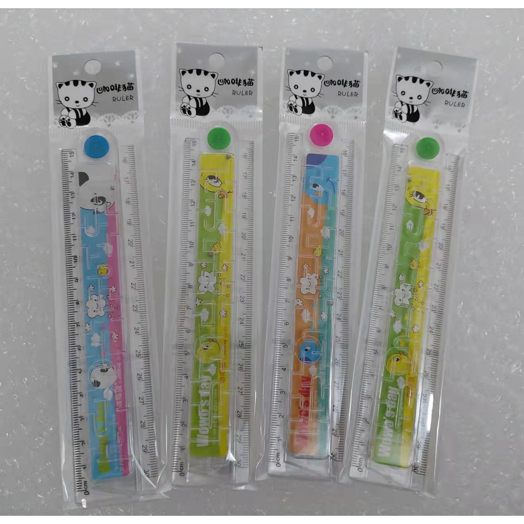 [ Ready Stock ] 1pcs (30cm) Cute Cartoon Folding Plastic Ruler Drawing ...