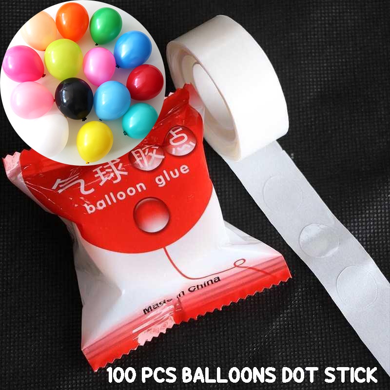 100 PCS Balloons Dot Stick Glue Double Sided Tape Sticker Transparent ...