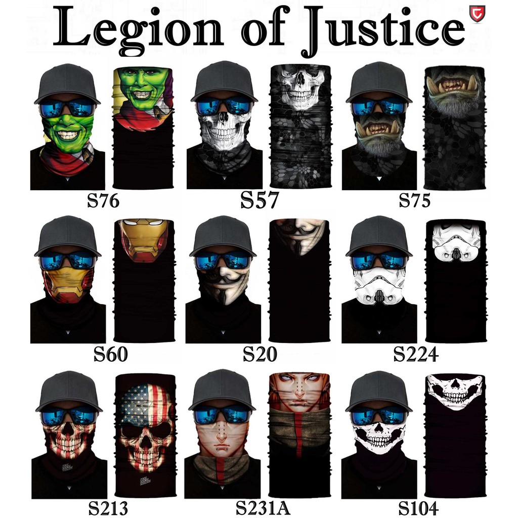 Skull Bandana Mask Head Scarf Skeleton Mask Buff Headband Motorcycle ...