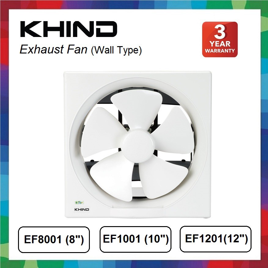 Khind Exhaust Fan Wall Type EF8001 EF1001 EF1201 / Ventilation Fan ...