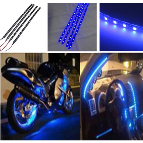 Motorcycle Decorative Lamp 30CM Blue Color Waterproof Lighting Strip ...