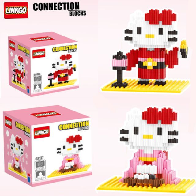 [Ready Stock] Hello Kitty Cat Diy Building Blocks Nano Block Buliding ...