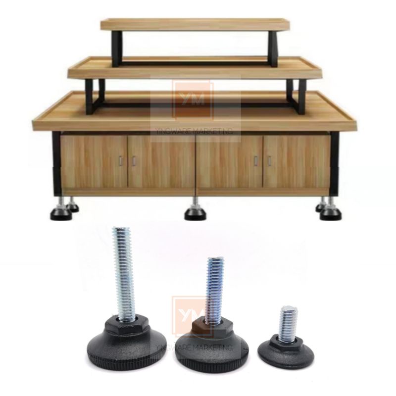 3/8" threaded screw nut adjustable furniture chair table leg leveling ...