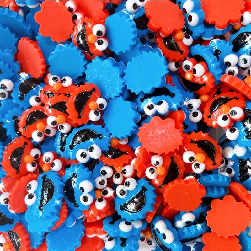 1 pcs cartoon cabochon flatback charm resin Sesame Street Elmo Cookie ...