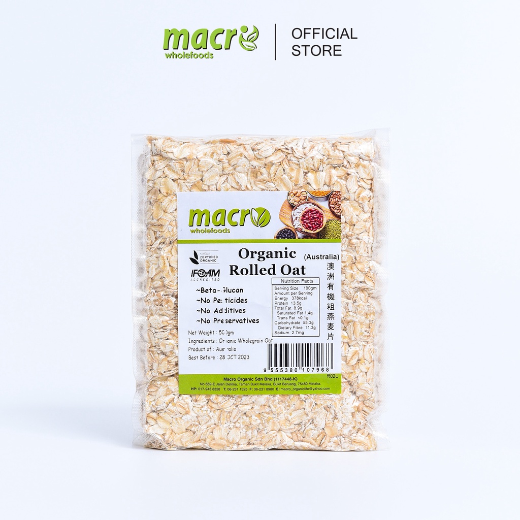 Macro Wholefoods Australia Organic Rolled Oat (500g) | Shopee Malaysia