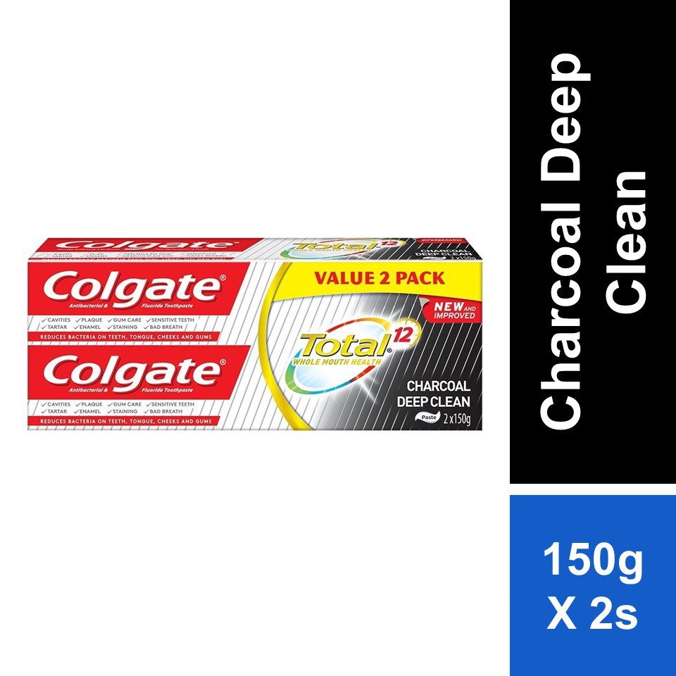 Colgate Total Toothpaste Charcoal Deep Clean 150g x 2s [Valuepack ...