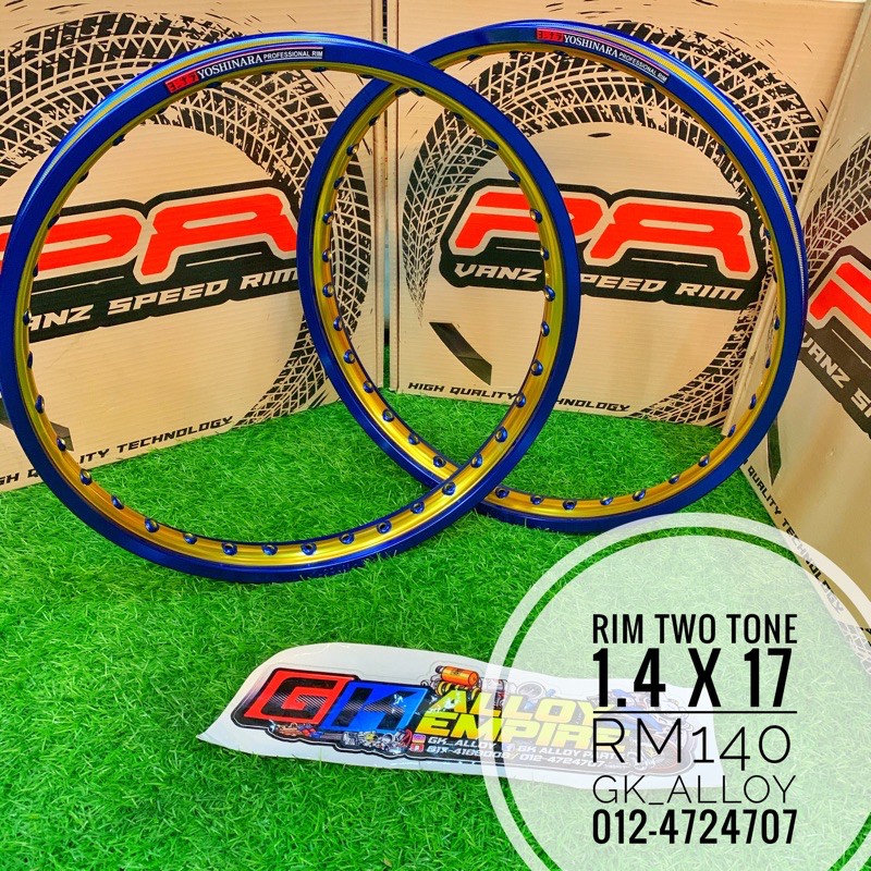 RIM ALLOY TWO TONE SEPASANG 17 x 14 GOLD/BLUE 🇹🇭🇹🇭 | Shopee Malaysia