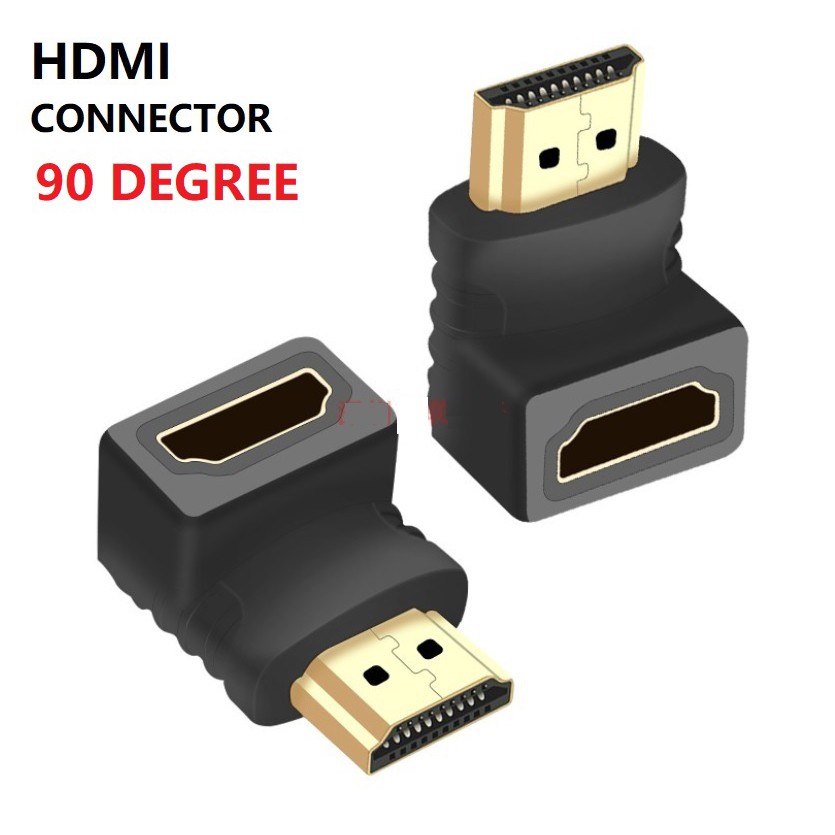 HDMI L shaped Connector Cable Male to Female Converter Adapter Straight ...