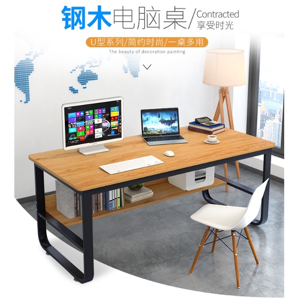 A#33 L140CM Multi-Sizes Home Office Table Steel And Wood Computer Desk ...