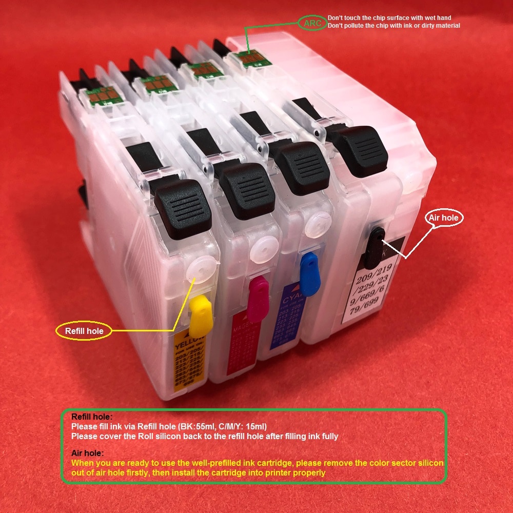 Refillable Lc669xl Lc665xl Ink Cartridge Lc669 Lc665 For Brother Mfc ...