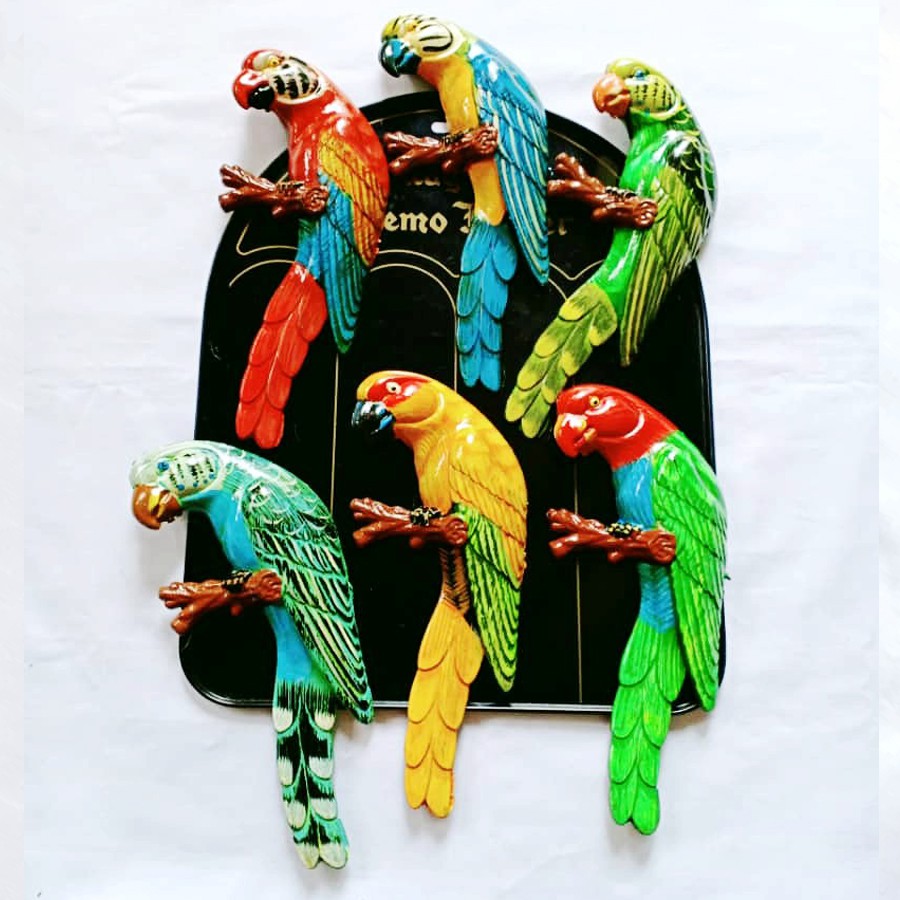 FRIDGE MAGNET PARROTS / SIMULATION PLASTIC FRIDGE MAGNET PARROT ...