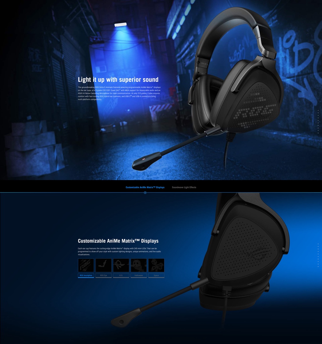ASUS ROG Delta S Animate Gaming Headset | Shopee Malaysia