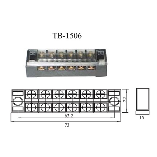 15A Solid Type Terminal Block (15A 3pole/15A 4pole/15A 6pole/15A 12pole ...
