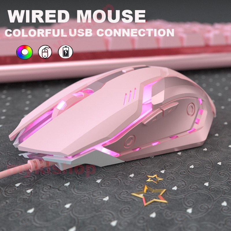 Gaming Mouse 3200DPI Adjustable Silent Mouse Optical LED USB Wired ...